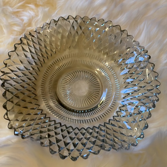 Kitchen | Vintage Crystal Diamond Point Ruffle Edge Plates | Poshmark